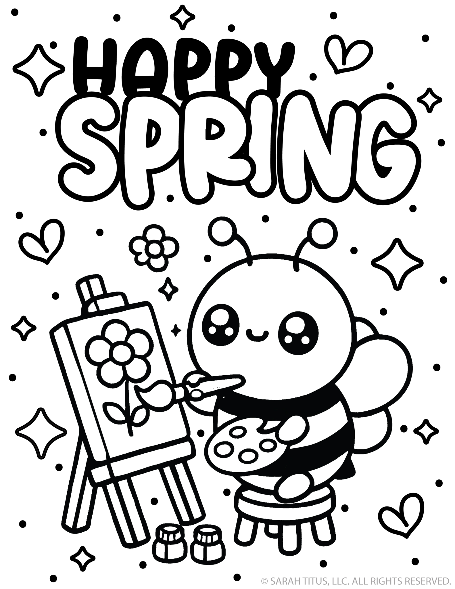 Free Printable Spring Coloring Pages (Cute Kawaii Designs for Kids and ...