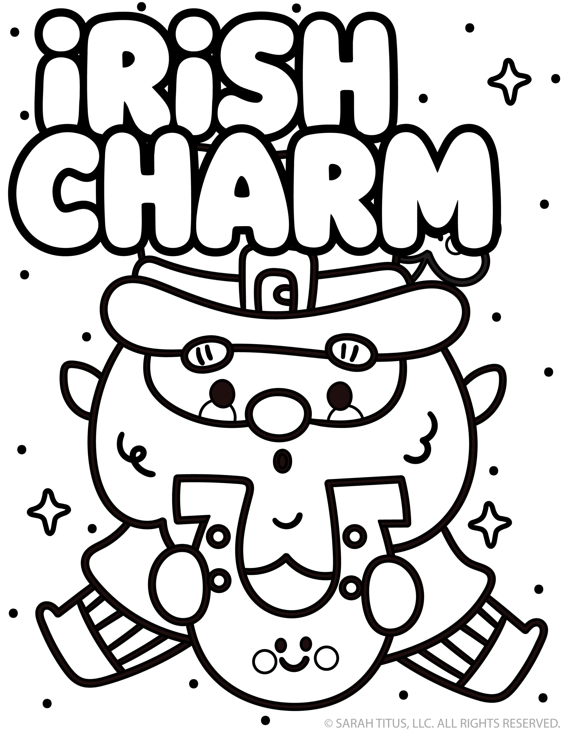 Free Printable St. Patrick’s Day Coloring Pages (Super Cute Kawaii ...