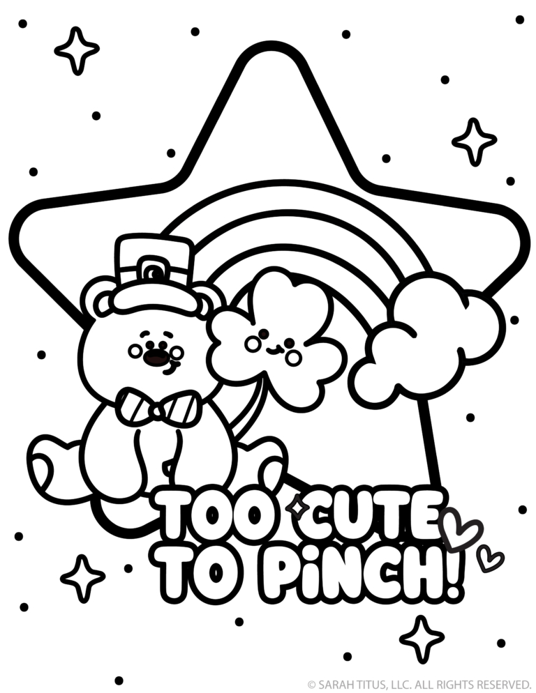 Free Printable St. Patrick’s Day Coloring Pages (Super Cute Kawaii ...