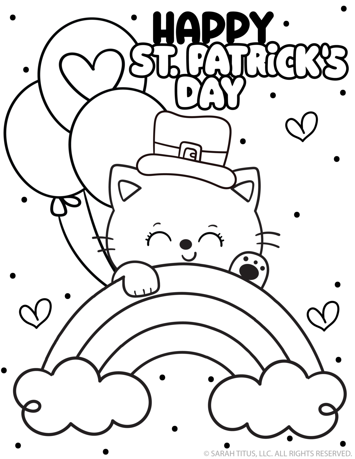 Free Printable St. Patrick’s Day Coloring Pages (Super Cute Kawaii ...