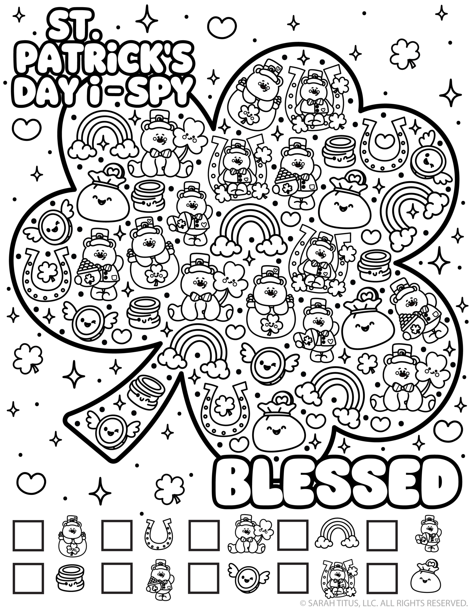 Free Printable St. Patrick’s Day I-Spy (Cute Blessed Seek & Find Game ...
