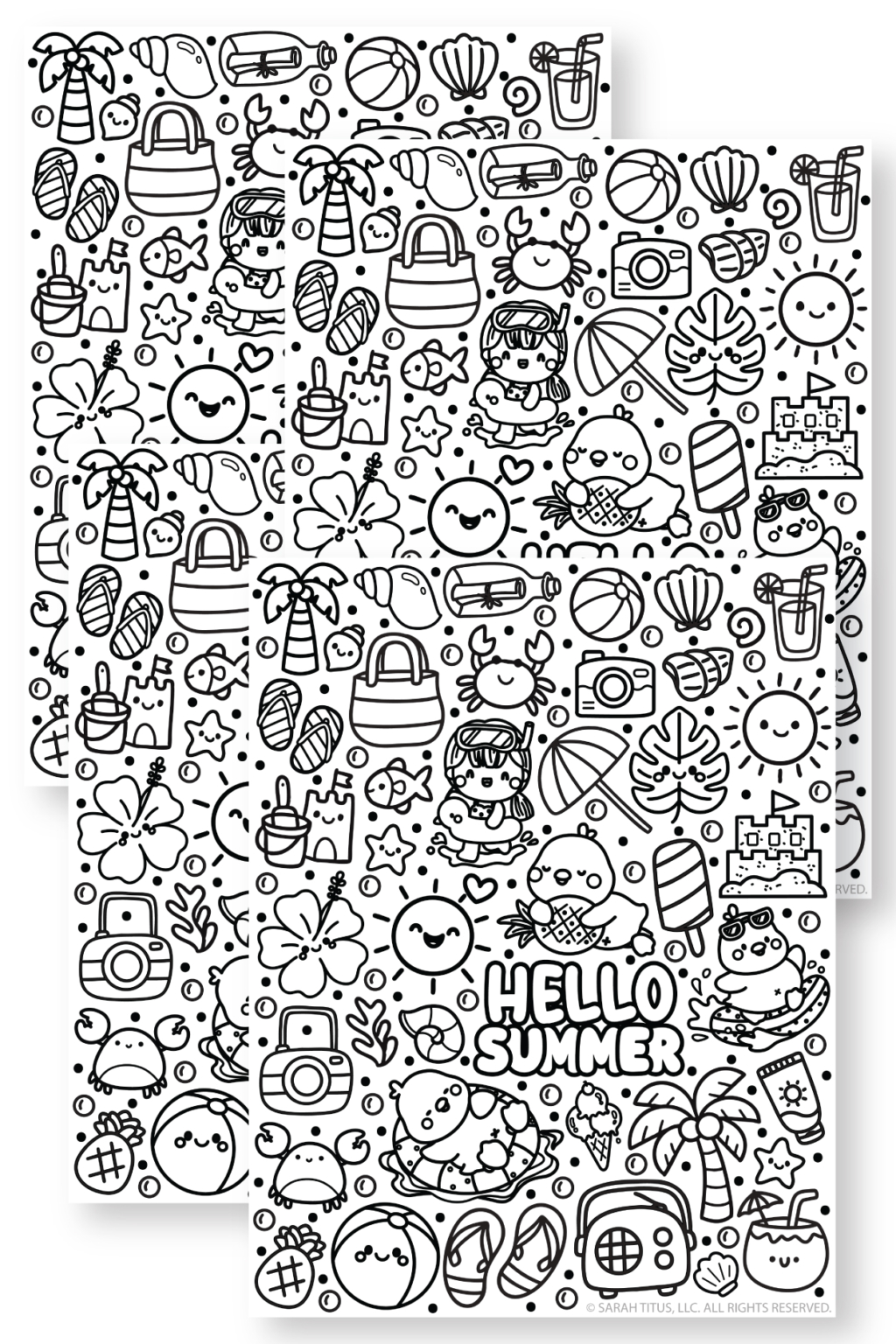 Free Printable Animal Coloring Pages (Cute Hello Animals & Hello Baby ...
