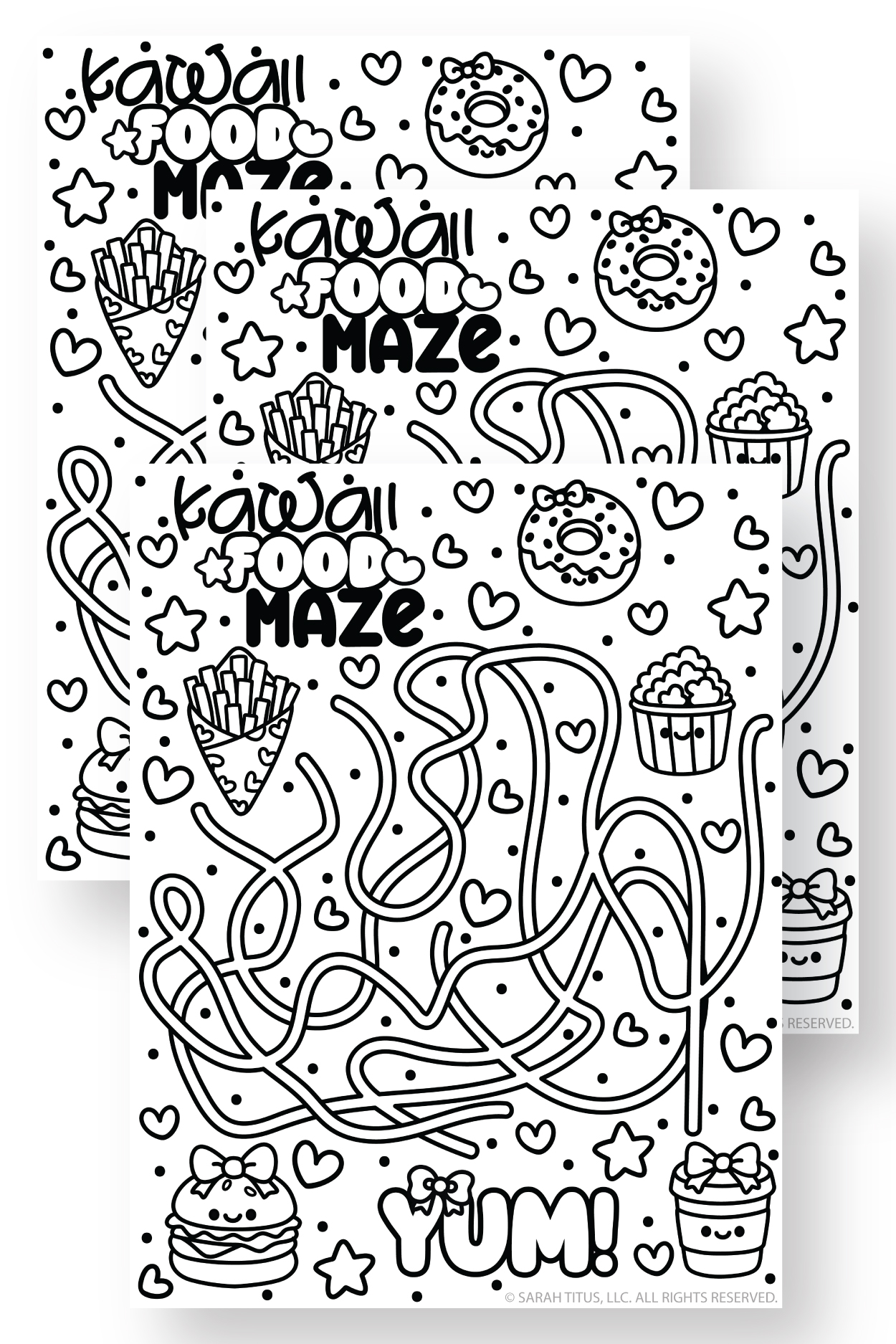 Free Printable Kawaii Food Maze (Cute Screen-Free Activity) - Sarah Titus