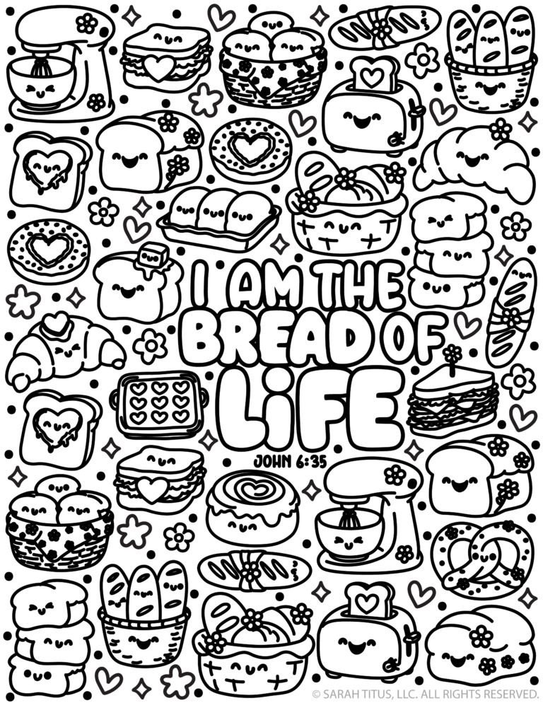 Free Printable I Am the Bread of Life Coloring Page - Sarah Titus