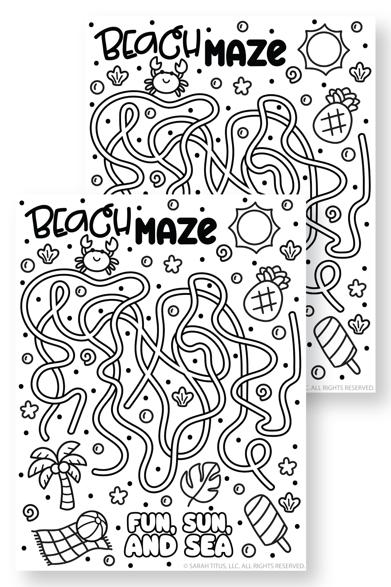 Beach Maze Printable (Cute Ocean Activity Page) - Sarah Titus