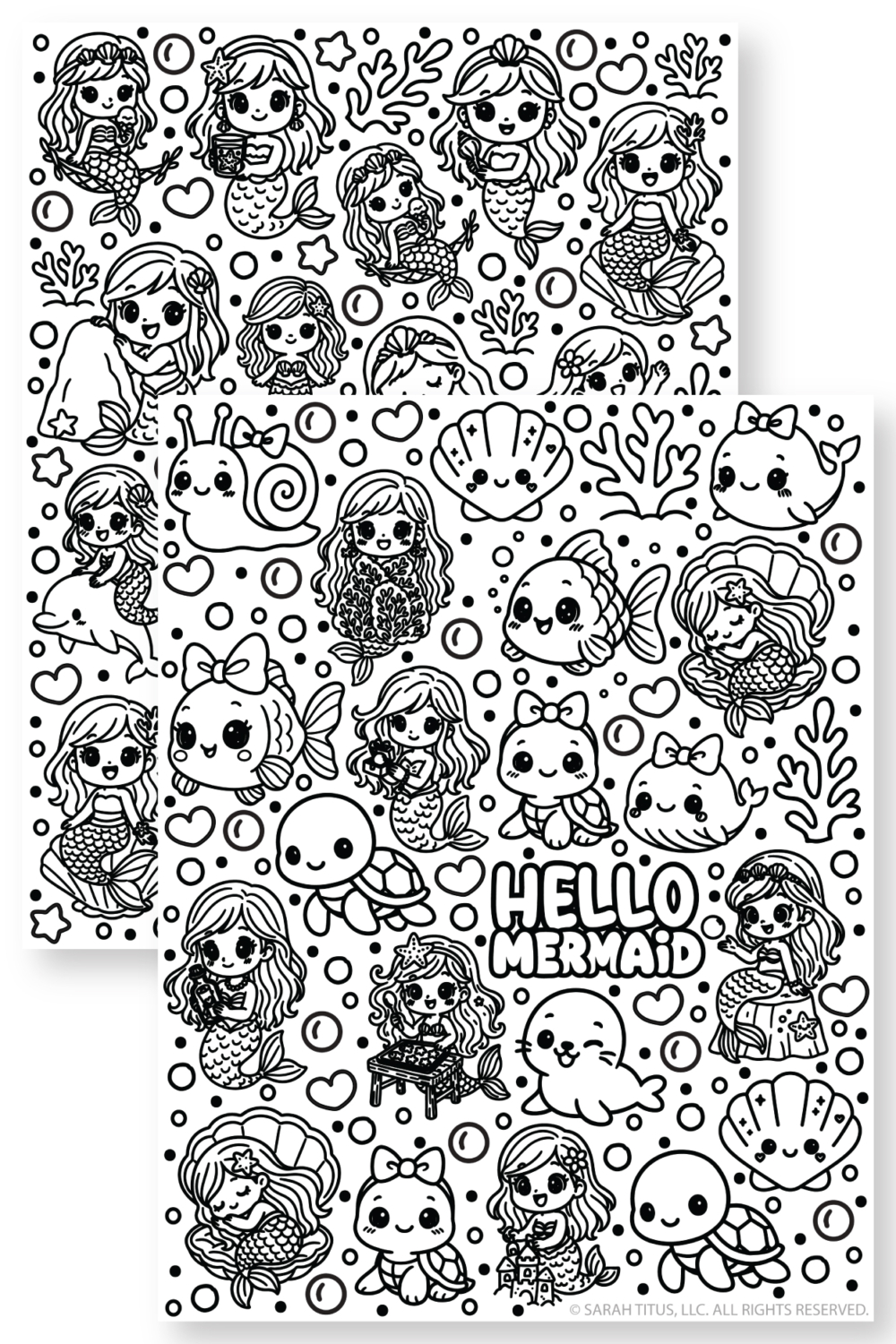 Free Printable Summer Coloring Stickers (Cute Kawaii Beach Sticker ...