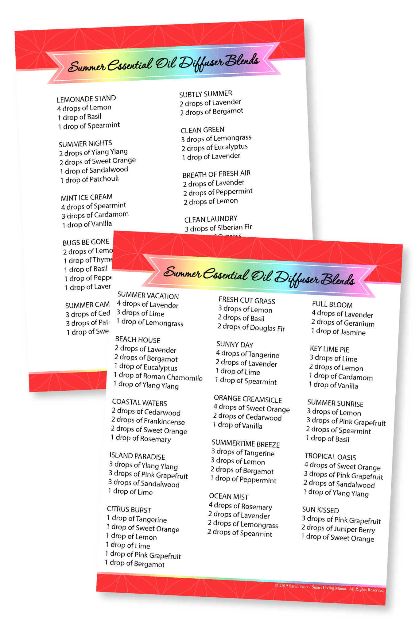 25 Summer Essential Oil Diffuser Blends (+Free Printable) - Sarah Titus